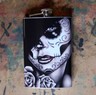 Sugar Skull Flask Day Of The Dead Tattoo Punk Rockabilly Liquor Beer ...