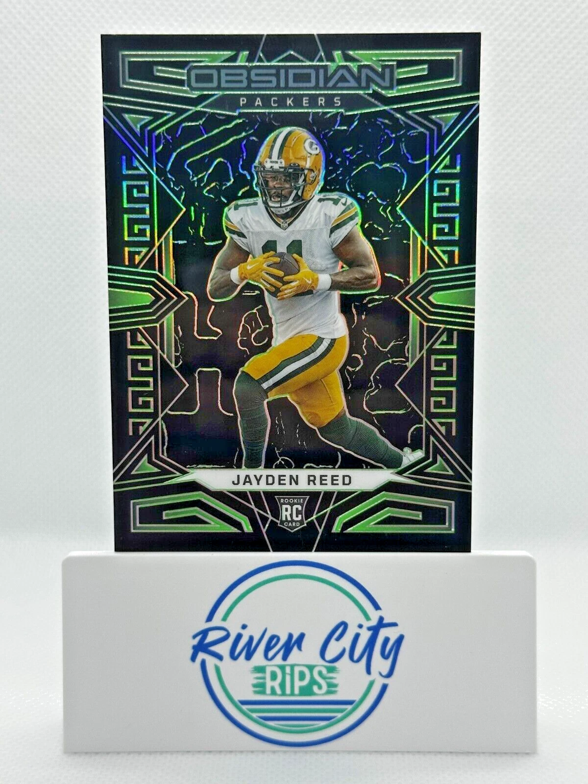 Jayden Reed 2023 Obsidian #135 Electric Etch Green /25 Price Guide ...