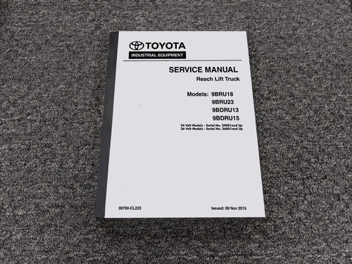 Toyota 9BRU18 9BRU23 9BDRU13 9BDRU15 Forklift Lift Truck Service Repair ...