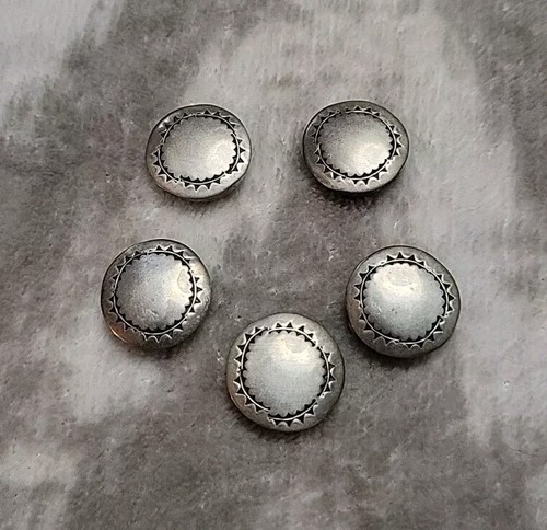 Set of 5 Vintage Navajo Sterling Silver Button Covers Southwest Style ...