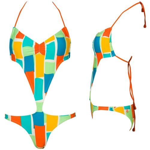 Volcom Box Trot Womens One-Piece Bikini Bathing Suit Swimsuit Mango ...