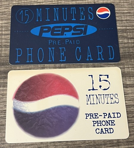Set Of 2 1997 Pepsi Prepaid 15 Minute Phonepass Collectible Phone Cards ...