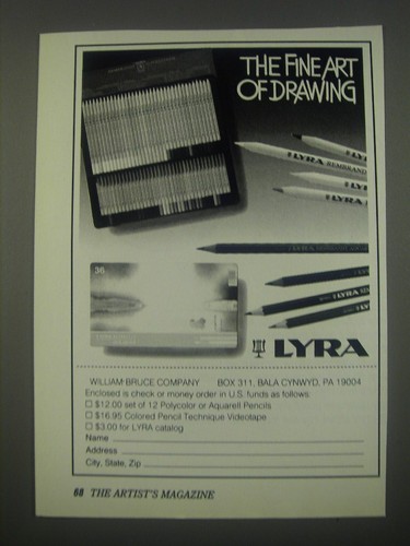 1991 Lyra Pencils Advertisement - The fine art of drawing | eBay