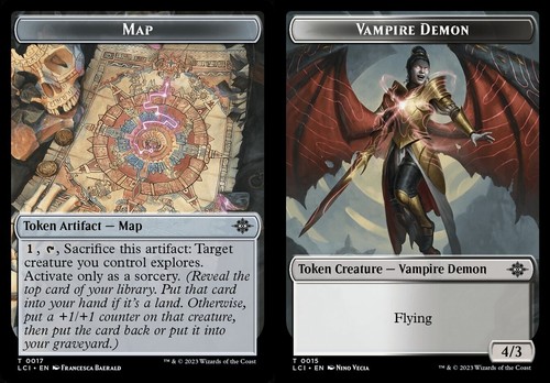 MTG Lost Caverns of Ixalan *FOIL* TOKEN Map #0017 Vampire Demon #0015 ...