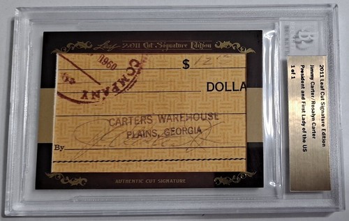 2011 LEAF CUT SIGNATURES PRESIDENT JIMMY CARTER & ROSALYN CARTER ...