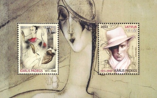 Latvia 2023 (16) Famous latvian painters - Karlis Padegs (s/sh) | eBay