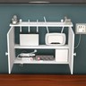 White Wood-Plastic Wifi Router Cover Storage Box Wall Mounted Shelf ...