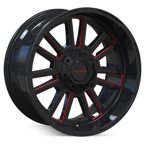 Mayhem 8115 Apollo 20x9 8x170 +18et 125.2 Black w/ Prism Red Wheel | eBay
