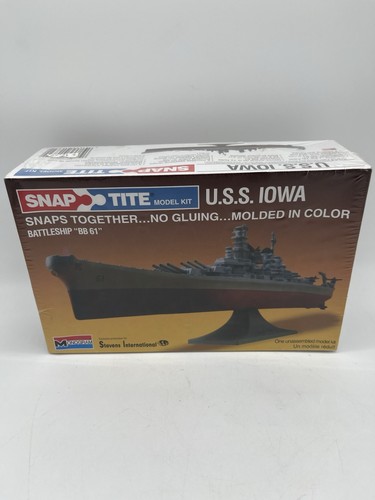 Vintage Monogram USS Iowa Battleship BB 61 Snap Tite NEW Model Kit 85 ...