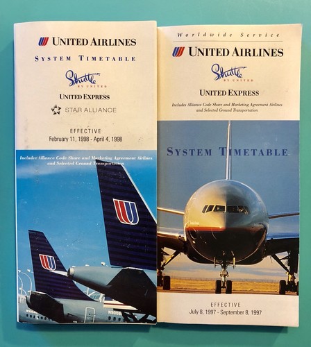 2 VINTAGE UNITED AIRLINES TIMETABLES | eBay