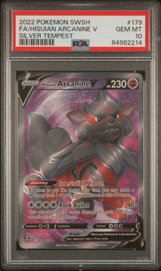 Hisuian Arcanine V 2022 Sword & Shield: Silver Tempest #179/195 Holo ...