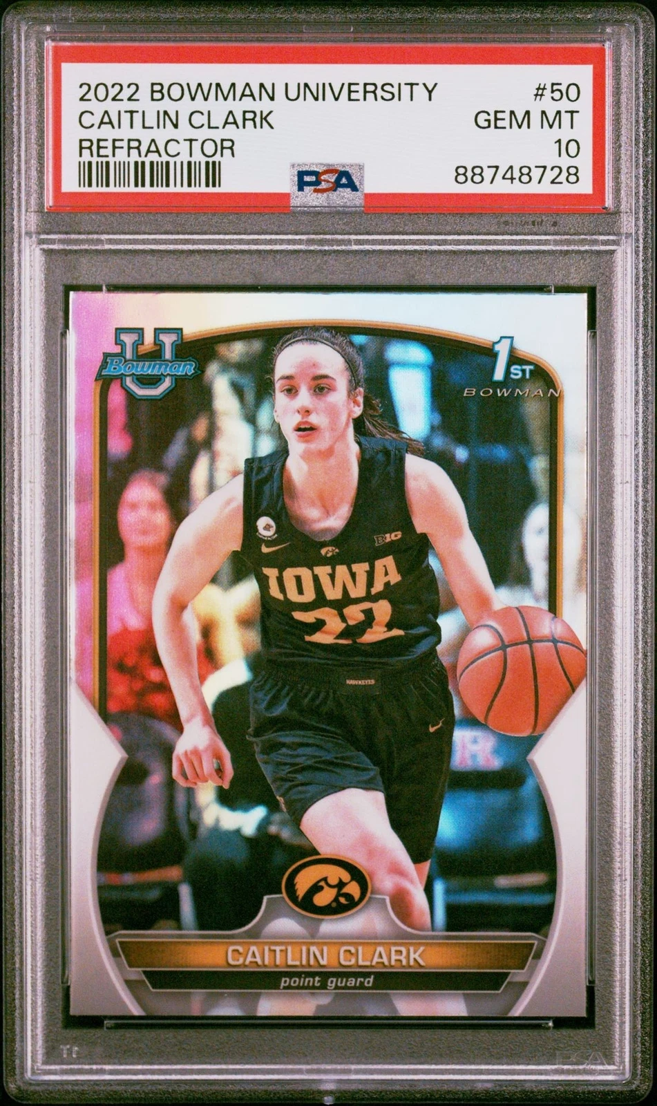Caitlin Clark 2022 Bowman Chrome University #50 Refractor (1st) Price ...