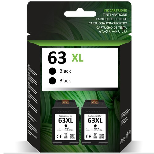 2PK 63XL Black Ink Cartridge For HP Envy 4520 4520 Officejet 3830 4650 ...