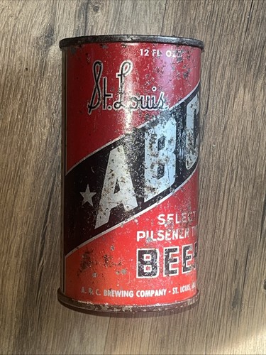 1937 Red ABC beer can St. Louis MO Steel Flat Top IRTP Opening ...