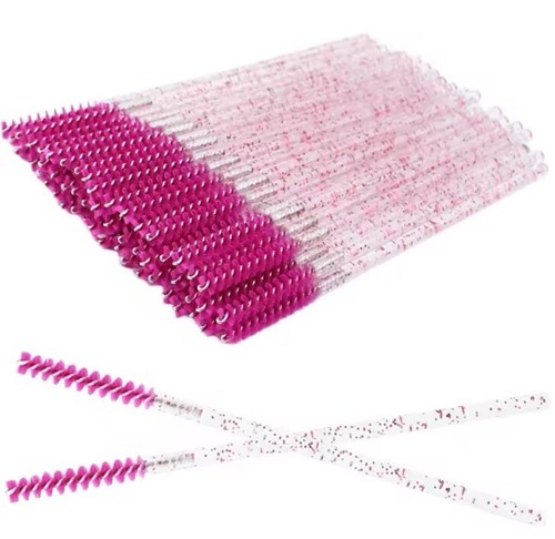50 pcs disposable thin crystal mascara wands mini lash brush Spoolies ...