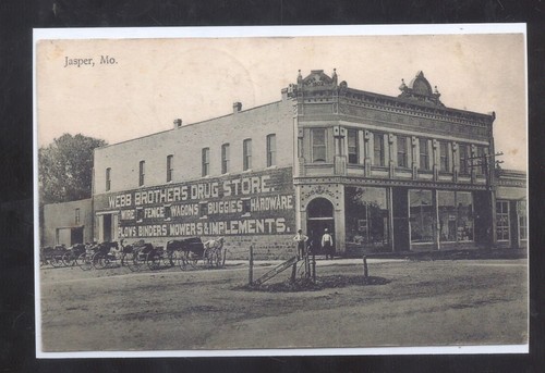JASPER MISSOURI DOWNTOWN DRUG STORE HORSE & BUGGY POSTCARD COPY | eBay
