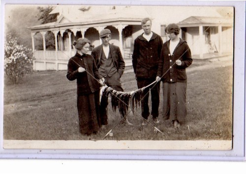 Real Photo Postcard RPPC - Fishing Fishermen Fisherwomen with Fish | eBay