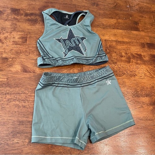 Rebel Athletics Leslie green olive cheer outfit practice wear size AS ...