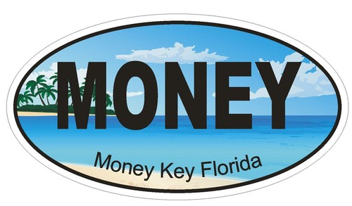 Money Key Florida Oval Bumper Sticker or Helmet Sticker D1250 Euro Oval ...