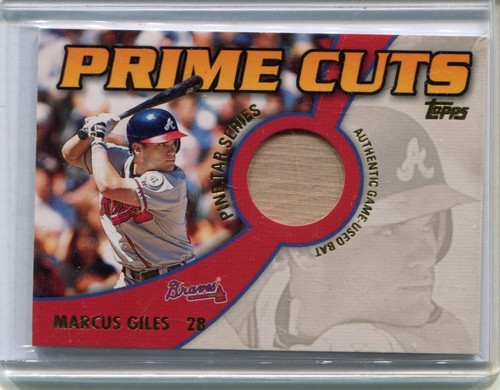 2002 Topps - MARCUS GILES - Prime Cuts Game Used Bat - ATLANTA BRAVES # ...