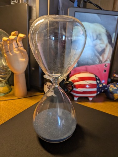 Large Glass Hourglass Timer 12 Inch Sand Clock Blue Sand Decorative ...
