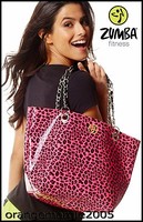 Zumba FUNKED UP BACK PACK Tote Gym Bag Silver Glam! Split 100% Leather ...