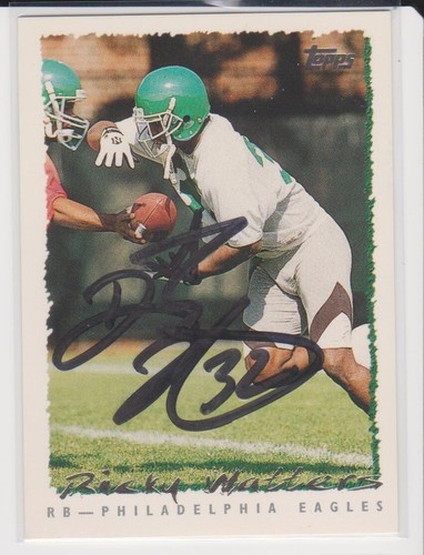 RICKY WATTERS PHILADELPHIA EAGLES 1995 TOPPS #246 NOTRE DAME ...