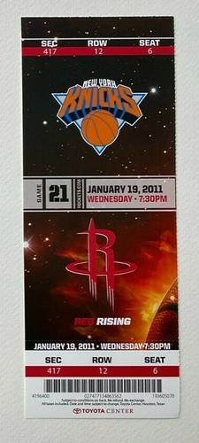 2011 New York Knicks at Houston Rockets Ticket 1/19/11 | eBay