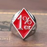 Men's Biker 1%er Motorcycle Outlaw One Percent Percenter Stainless ...