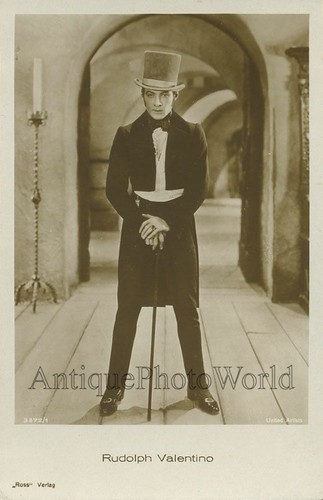 Rudolph Valentino with cane antique movie star rppc | eBay UK