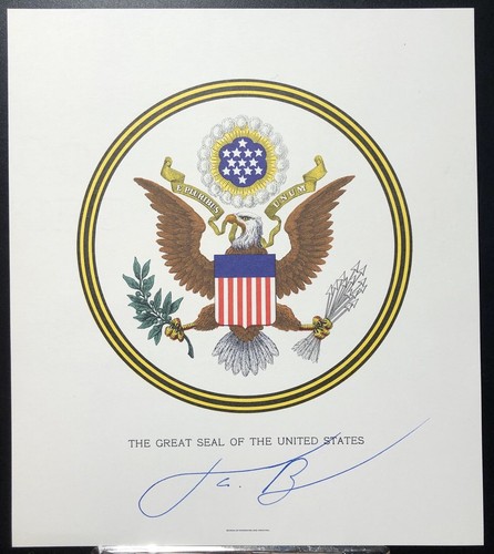 Cory Booker Signed Engraving Great Seal Of The United States Auto RARE ...