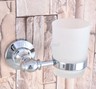 Polished Chrome Wall Mounted Bathroom Toothbrush Holder with Two Glass ...