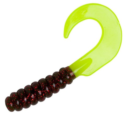 Yum Lures Walleye Grub Avocado/Red Flake/Chartreuse 3" Fishing Bait ...