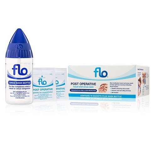 * Flo Post Operative Nasal & Sinus Care Kit 70 Sachets + Wash Bottle ...