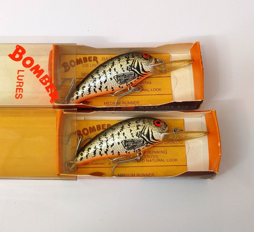 (2) Bomber Model A 7A Screw Tail Crankbaits Screwtail Fishing Lures Lot ...