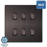 BG Bespoke 6 Gang Gridswitch Kitchen Switch Panel Polished Black Nickel ...