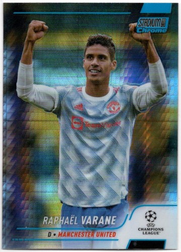 2021/22 Stadium Club Chrome UEFA RAPHAEL VARANE "BLUE PRISM REFRACTOR ...