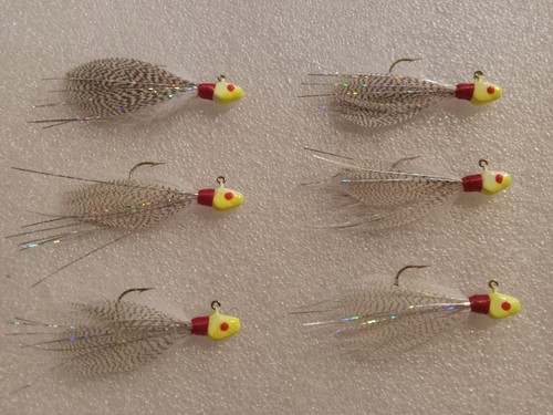 Smoo's Custom Jigs (6) 1/16 Oz. Ducktail Float N Fly Jigs Canvasback ...