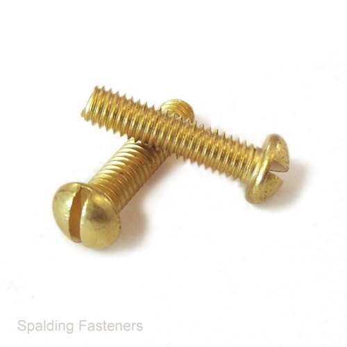 2BA, 4BA & 6BA Brass Round Slotted Head Machine Screws, Choose Your ...