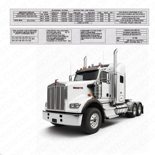 Peterbilt Kenworth Replica Duplicate Quality VIN Stickers Labels ...