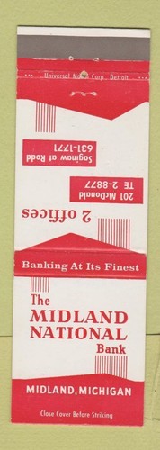 Matchbook Cover - Midland National Bank MI | eBay