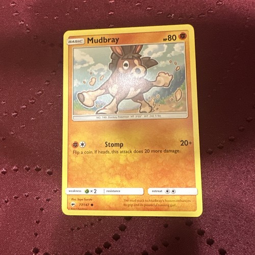 Mudbray 77/147 - Burning Shadows - Common - Pokemon Card TCG - LP | eBay