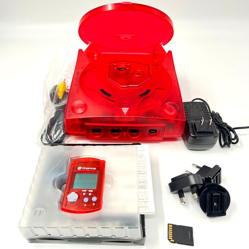 SEGA Dreamcast Red console system with US red VM [GDEMU] installed 32GB ...