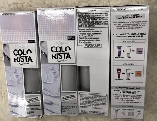 Lot of 4 Boxes L'Oreal Colorista Clear Mixer For Semi Permanent Hair ...