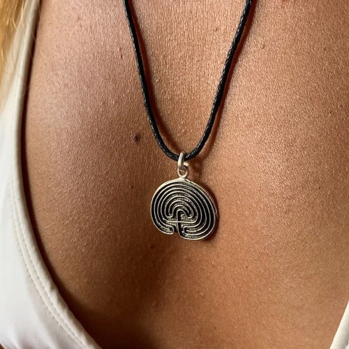 Hopi Labyrinth Silver Pendant necklace | eBay