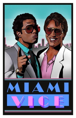 Miami Vice ** POSTER ** - Don Johnson Philip Michael Thomas ** POP ART ...