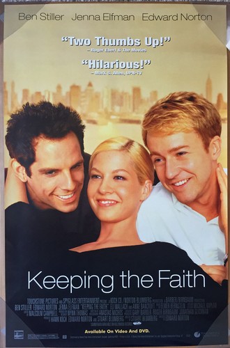 KEEPING THE FAITH DVD MOVIE POSTER SS ORIGINAL 26x40 BEN STILLER EDWARD ...