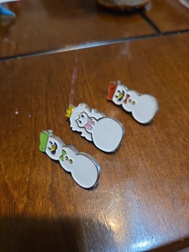 3 Super Mario Snowman Pins Nintendo Switch Promo Luigi Princess Peach ...