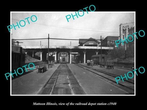 OLD 6 X 4 HISTORIC PHOTO OF MATTOON ILLINOIS THE RAILROAD DEPOT STATION ...