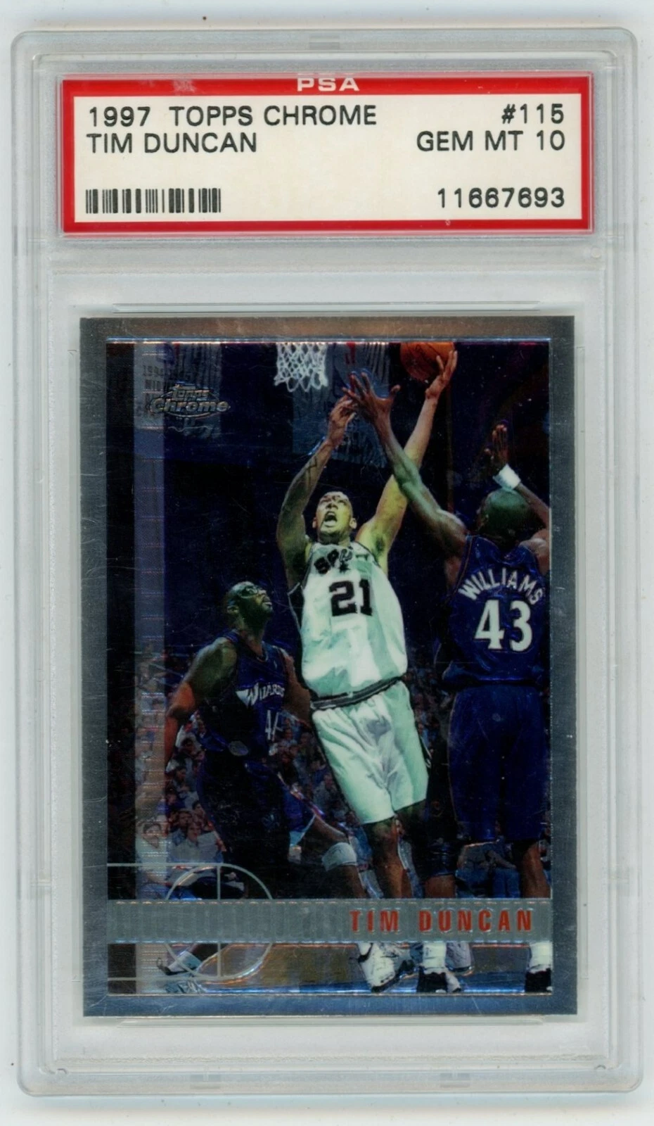Tim Duncan 1997 Topps Chrome #115 Base Price Guide - Sports Card Investor